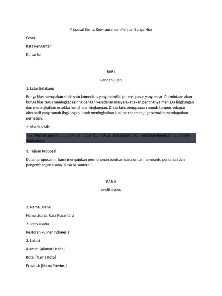 Contoh Proposal Usaha | PDF