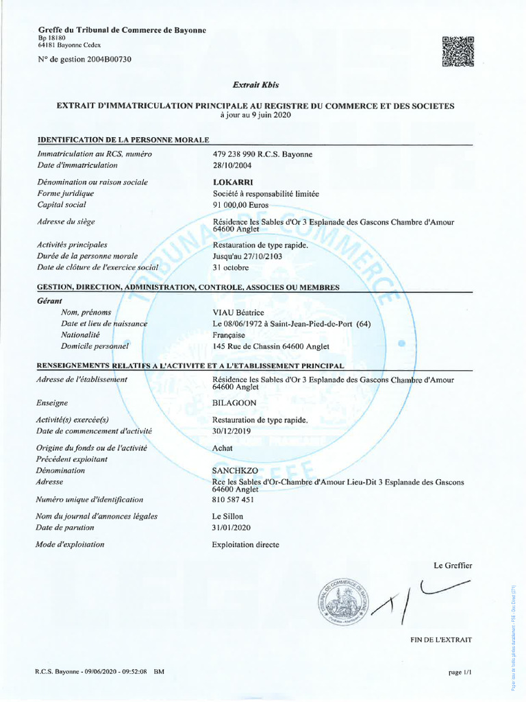 Kbis Lokarri | PDF