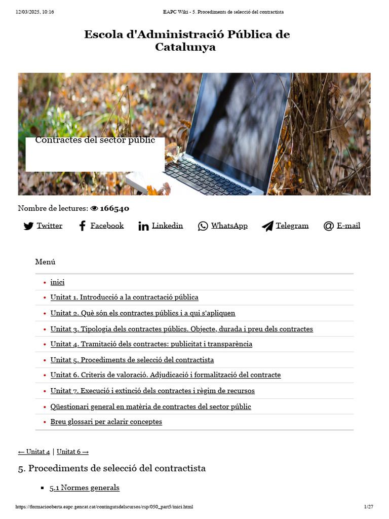 EAPC Wiki - 5. Procediments de Selecció Del Contractista | PDF