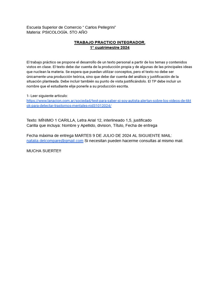 TP Integrador 1 Cuatrimestre 2024 | PDF