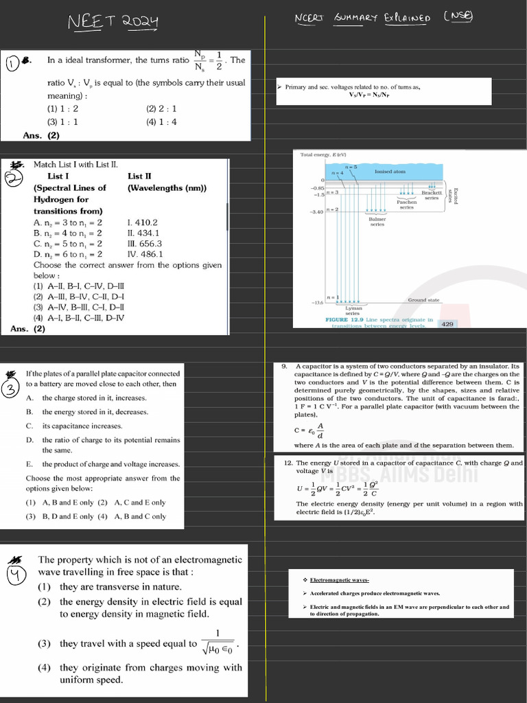 Proof-All 12 Q's From Nse in Neet 24 Phy | PDF