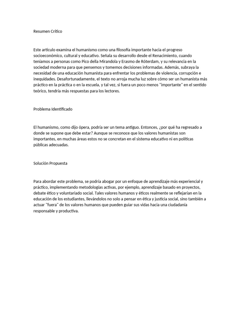 Resumen Crítico 2 | PDF