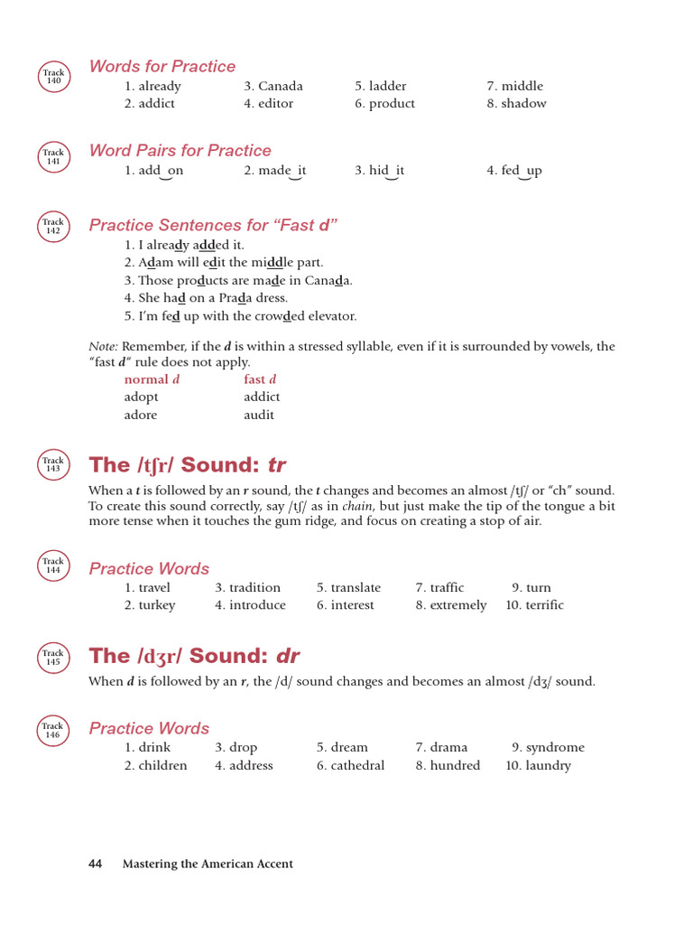 Mastering American Accent Sounds | PDF | Consonant | Word
