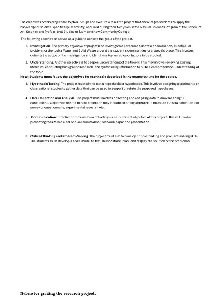 Chemistry Research Project Guidelines | PDF | Experiment | Cognition