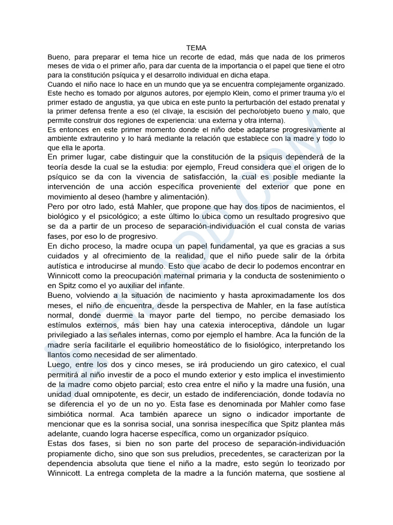 TEMA | PDF | Psique (psicología) | Conceptos psicologicos