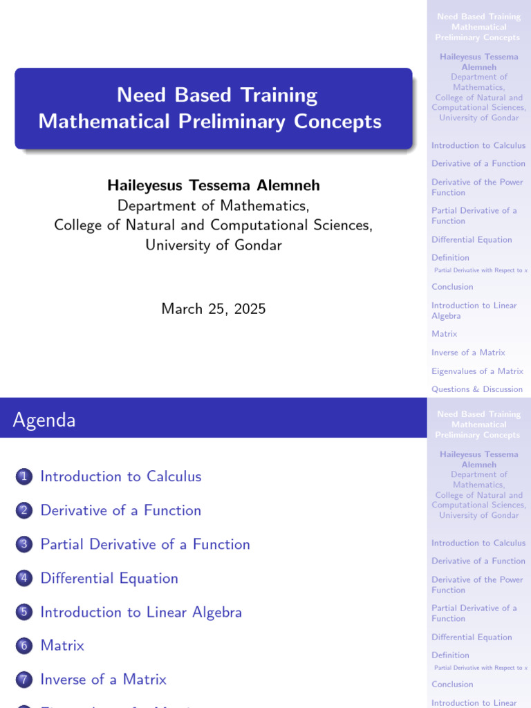 Mathematical Preliminary Concepts | PDF | Eigenvalues And Eigenvectors | Matrix (Mathematics)