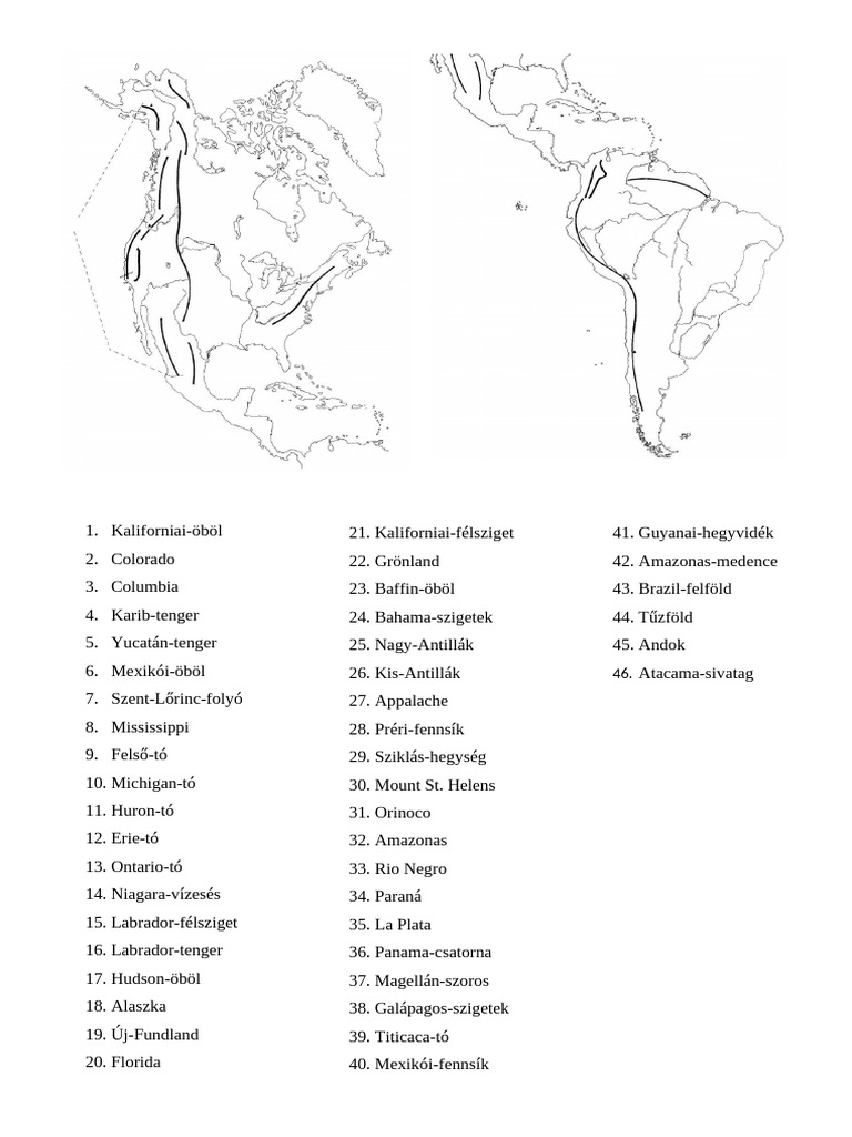 Amerika Vaktérkép | PDF