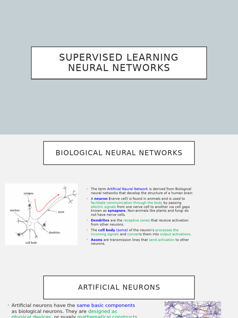 Lesson 7.0 Supervised Learning With Neural Networks | PDF | Neuron | Machine Learning