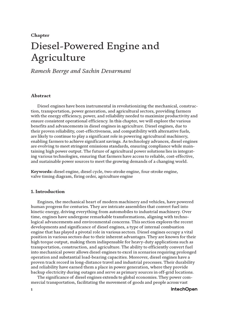 Diesel Engines in Modern Agriculture | PDF | Internal Combustion Engine ...