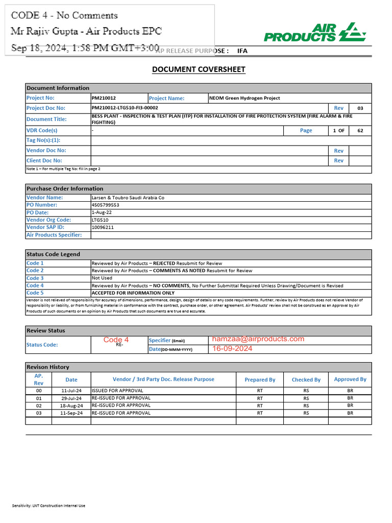 Itp Sample | PDF | Specification (Technical Standard) | Pipe (Fluid Conveyance)