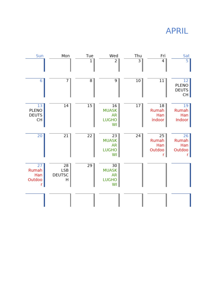 Kalender Kegiatan | PDF