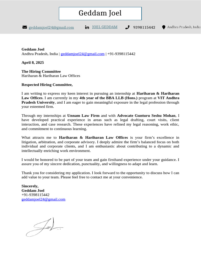 Cover Letter For Disprz | PDF
