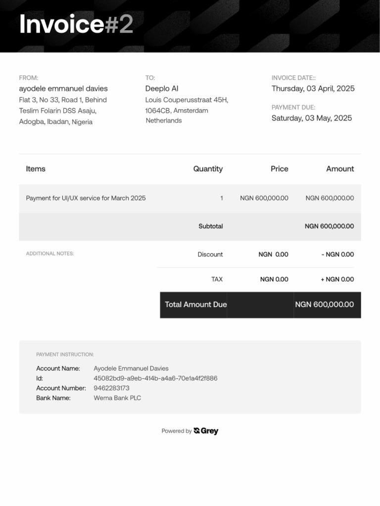 Grey Invoice | PDF