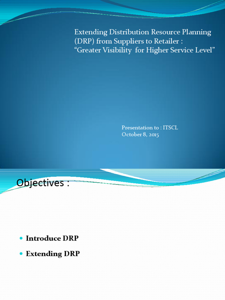 Extending DRP for Retailer Visibility | PDF | Inventory | Economies