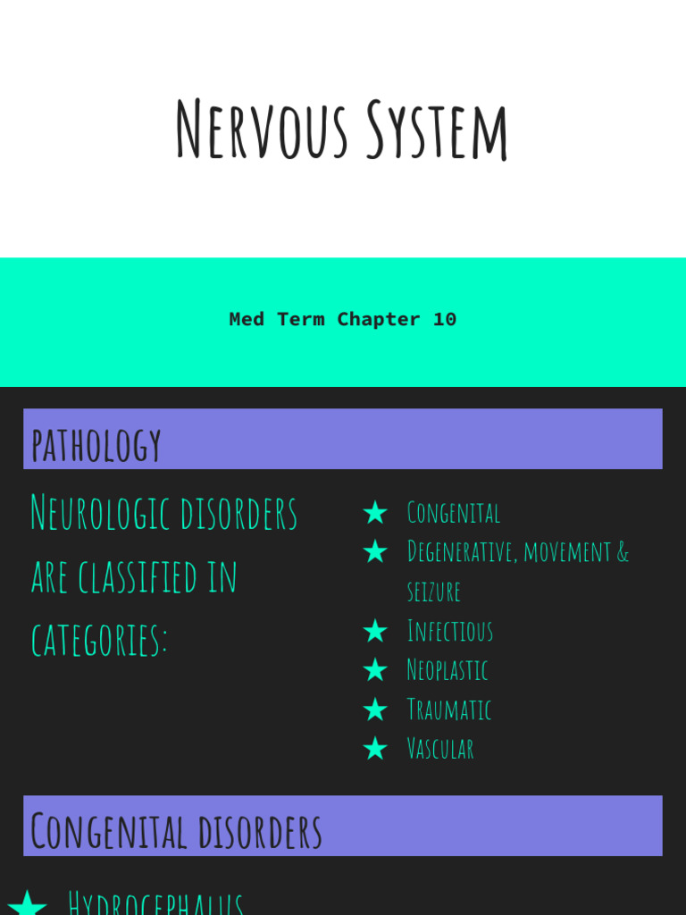 Nervous System Pathologies | PDF | Neurological Disorders | Nervous System