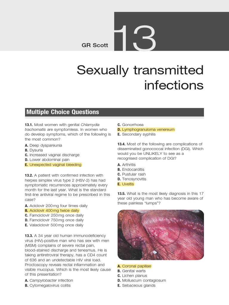 13 - Sexually Transmitted Infections Solved | PDF | Sexually Transmitted Infection | Hepatitis B