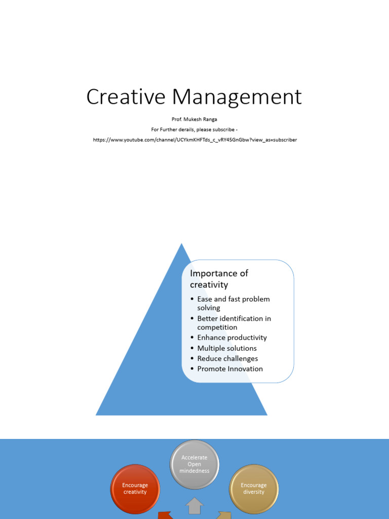 Creative Management Strategies Explained | PDF | Creativity | Thought