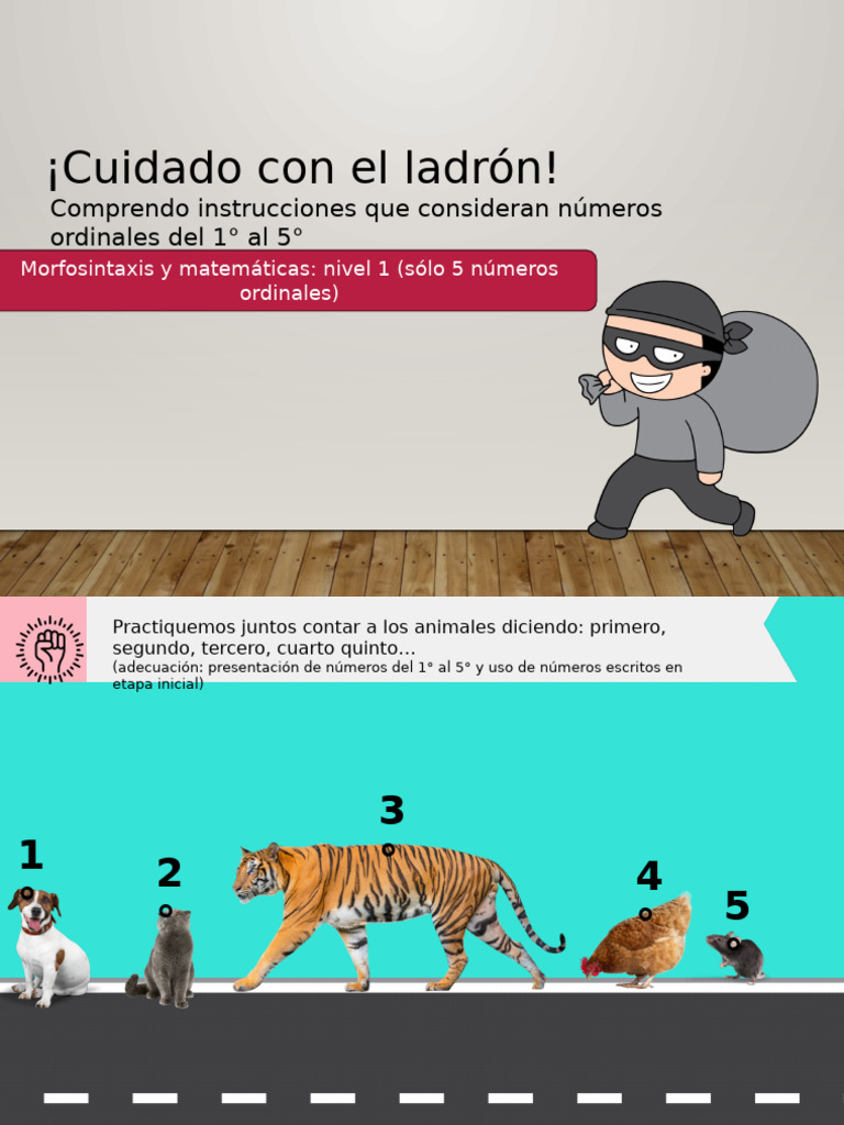 Números Ordinales 1 Al 5 para Fonoaudiologos | PDF