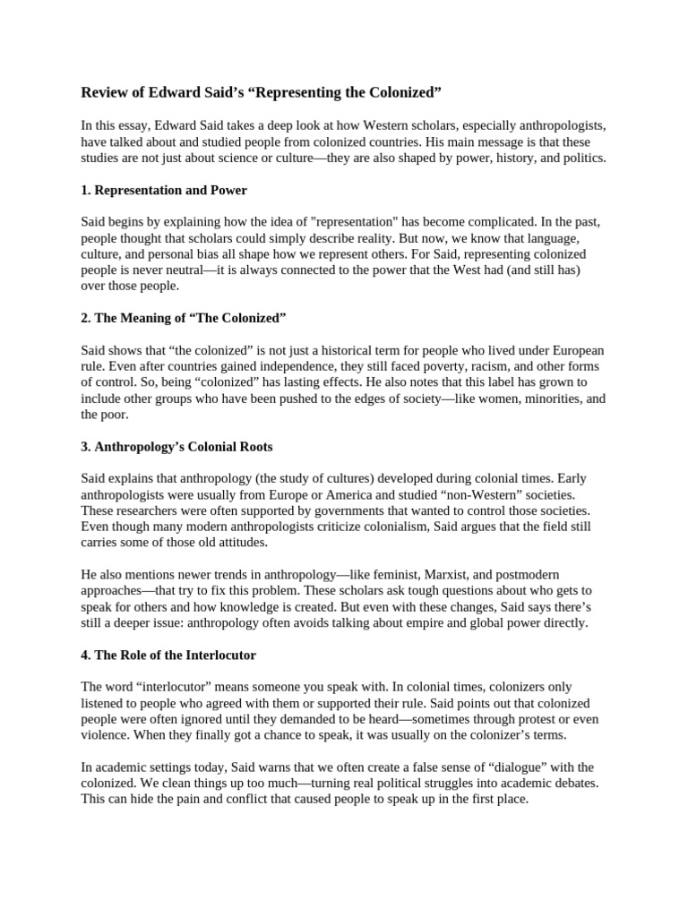 Review of Edward Said | PDF | Anthropology | Knowledge
