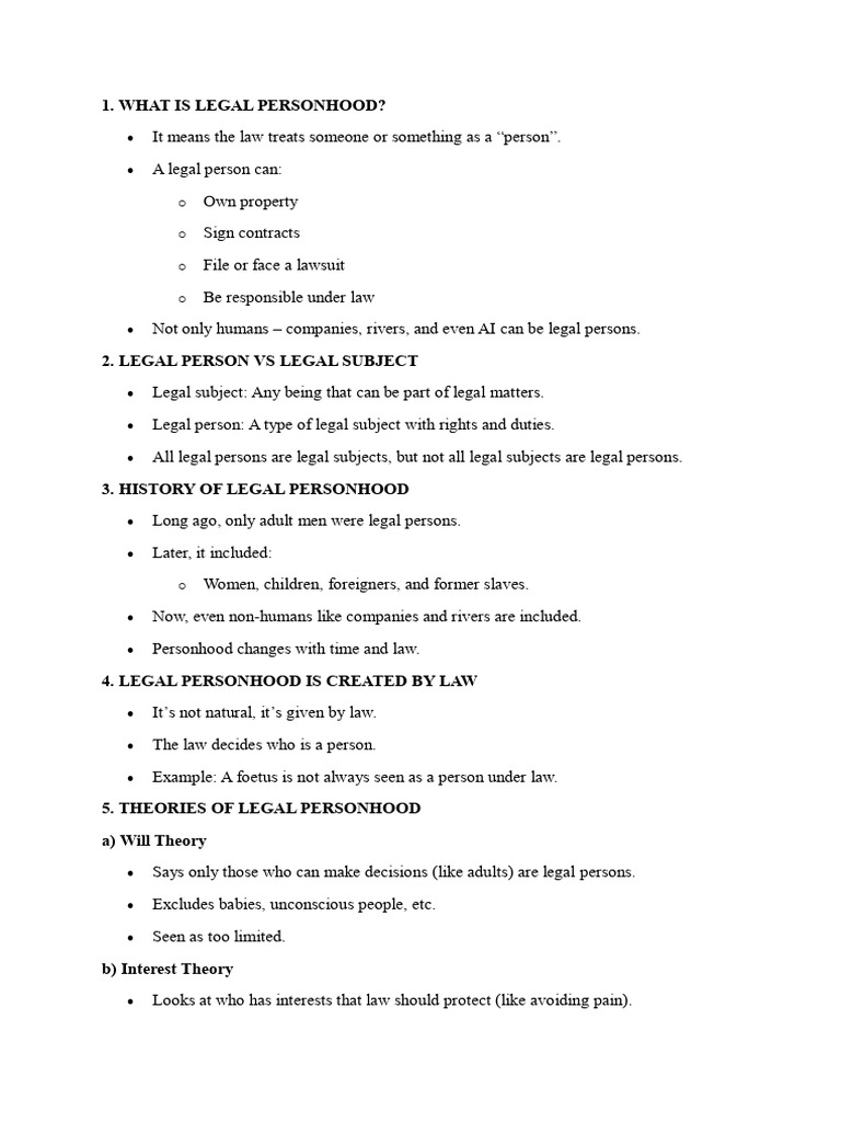 Understanding Legal Personhood and Rights | PDF | Rights | Artificial ...