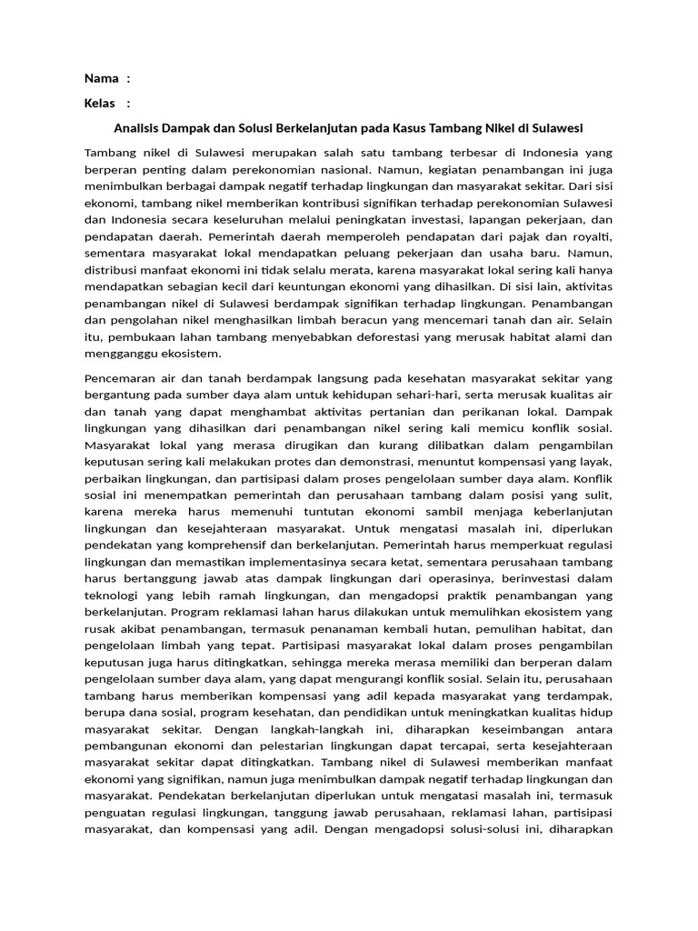 Soal Studi Kasus Tambang Nikel | PDF