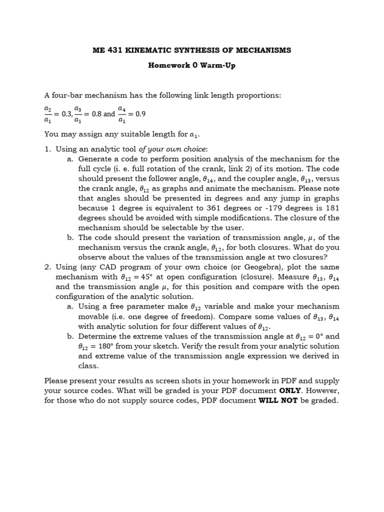 ME431 Homework0 | PDF