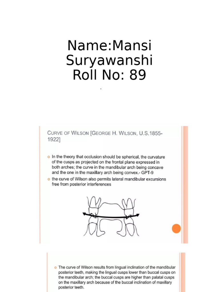 Prostho Wilson Curve | PDF