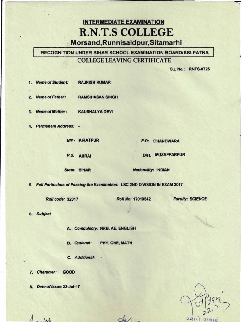 Rajnish 12 CLC | PDF