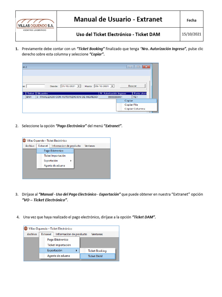 Uso del Ticket Electrónico en Extranet | PDF | Informática