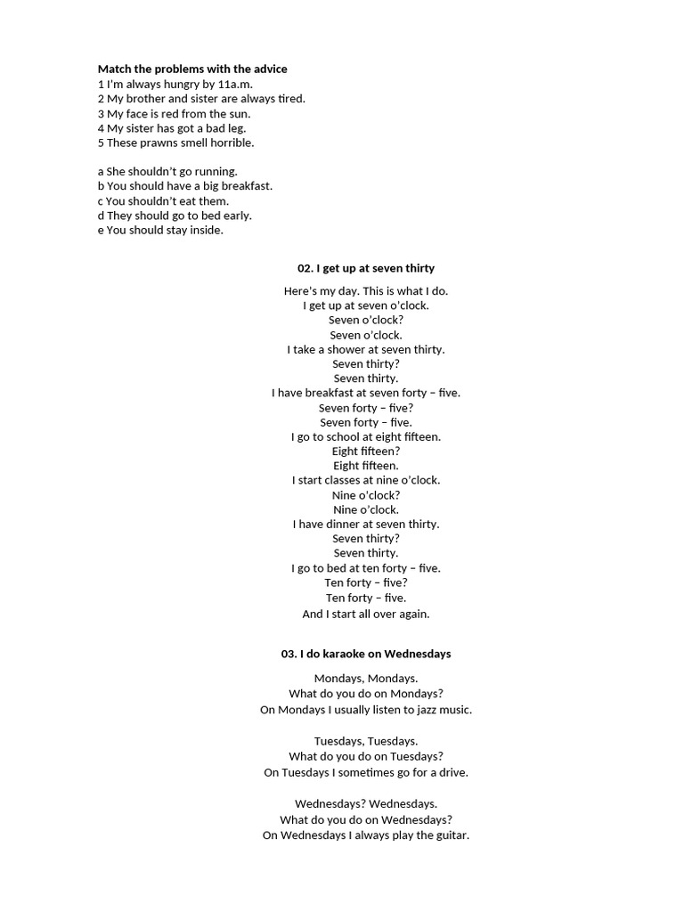 Advice For Common Problems Pdf
