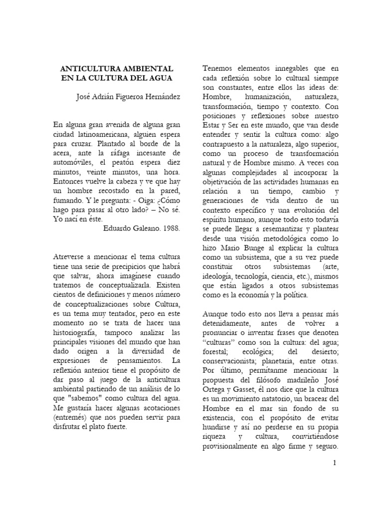 Anticultura Ambiental en La Cultura Del Agua | PDF | Agua | México