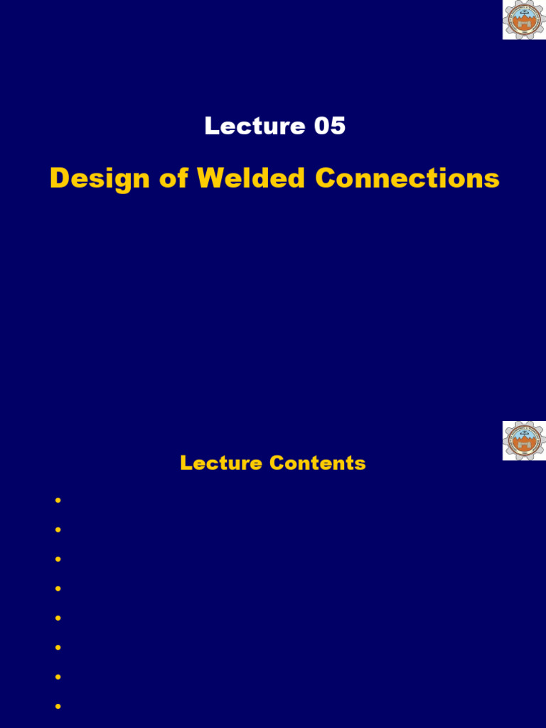 Lecture 05_Design of Welded Connection | PDF | Welding | Construction