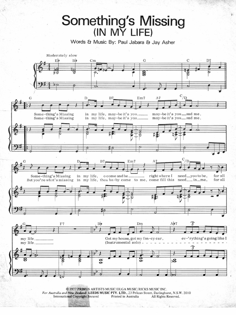 Marcia Hines - Somethings Missing | PDF