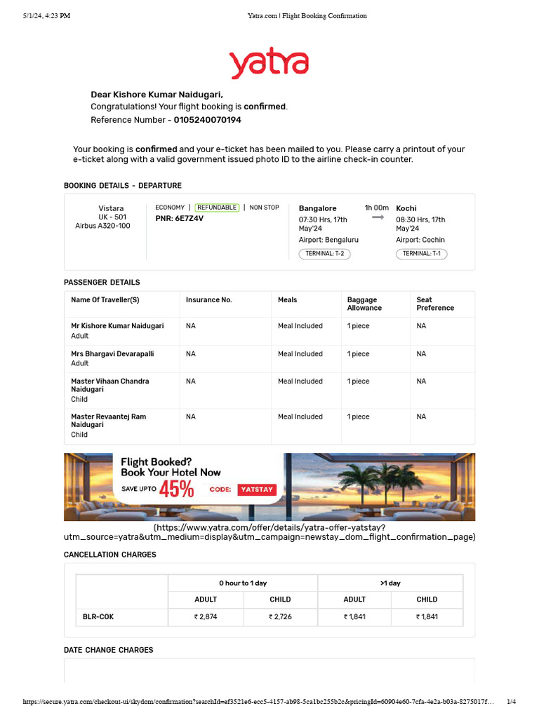 Flight Booking Confirmation | PDF | Airport | Aviation
