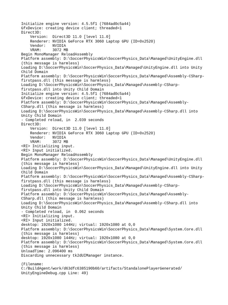 SoccerPhysics Output - Log | PDF | Graphics Processing Unit | Filename
