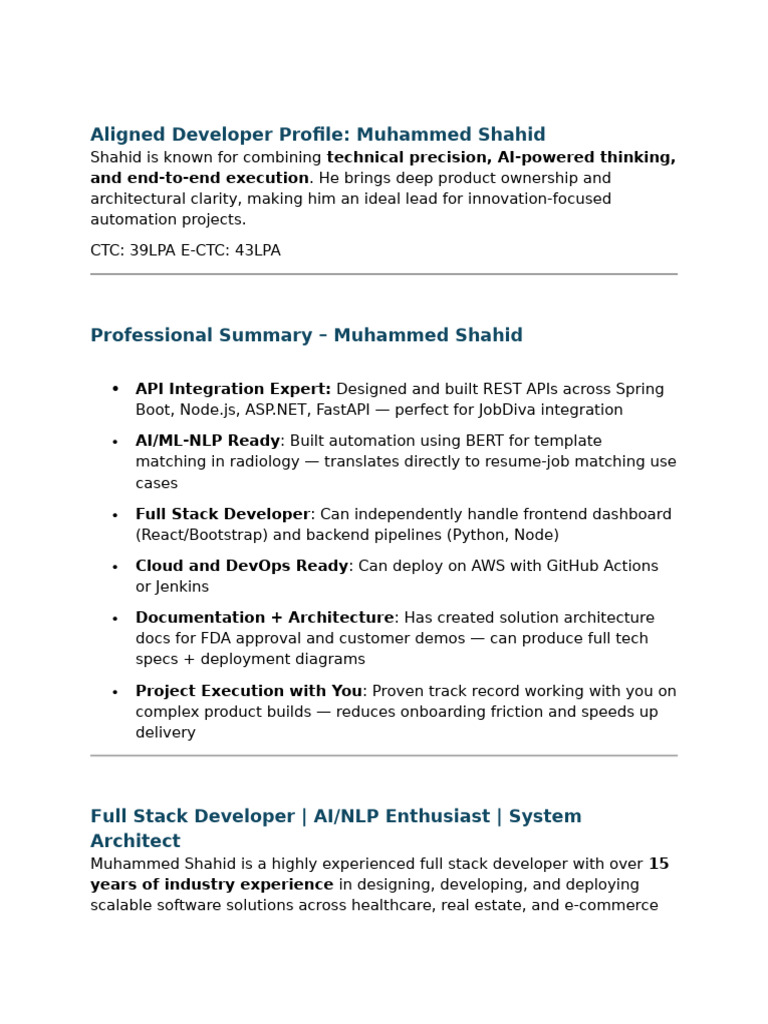 Muhammed Shahid: Full Stack Developer | PDF | Cloud Computing | Information Technology