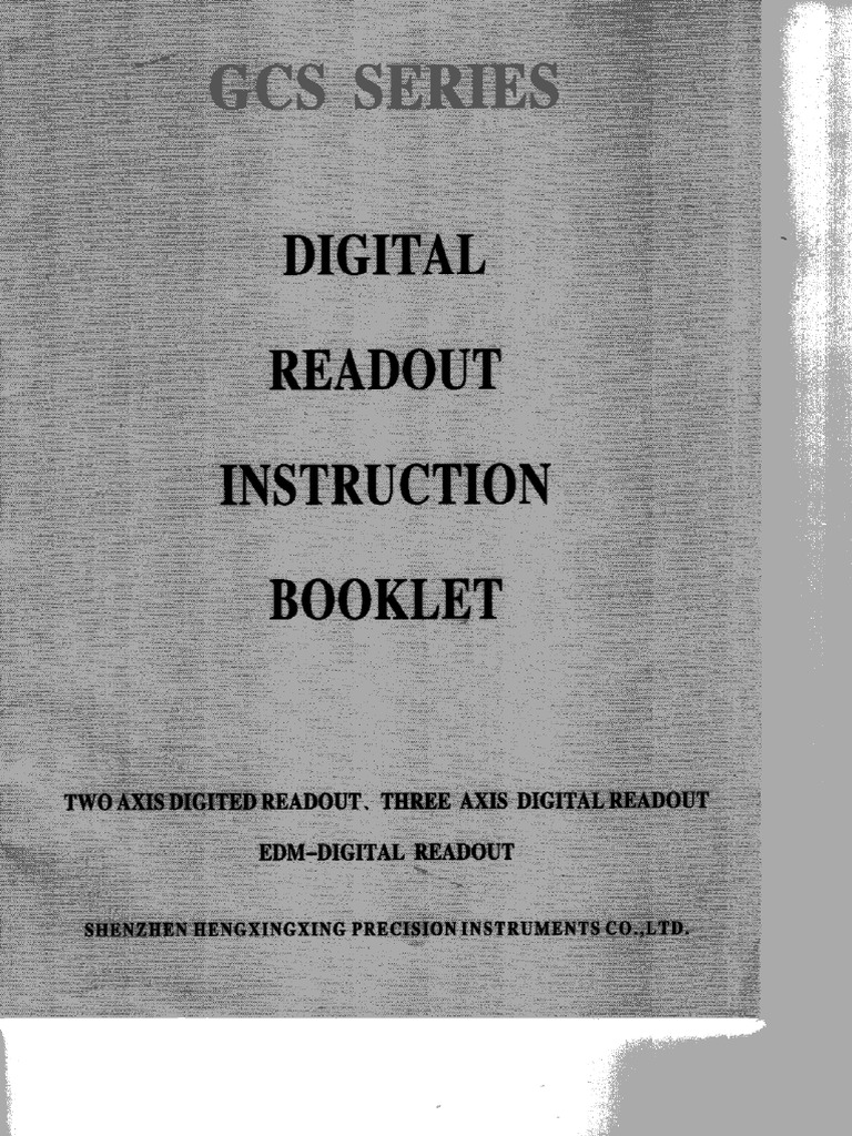 GCS Series Digital Readout Instruction Booklet | PDF
