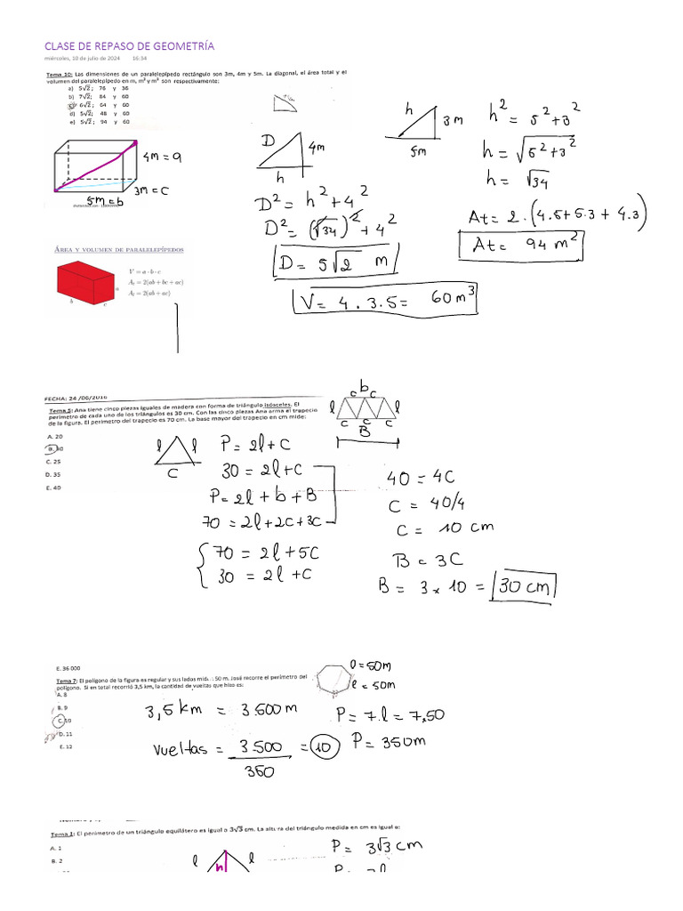 Ejercicios de Repaso de Geo | PDF