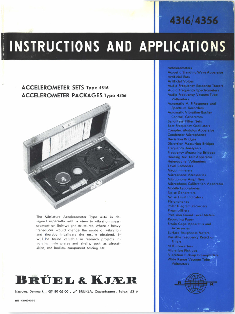 B&K 4316 4356 Instruction Manual | PDF | Resonance | Accelerometer