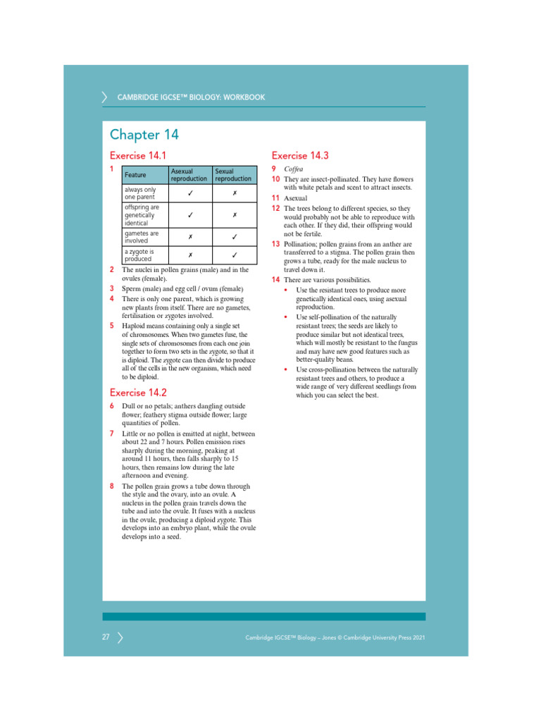 Workbook - Answer Keys - Biology | PDF | Sexual Reproduction | Genetics