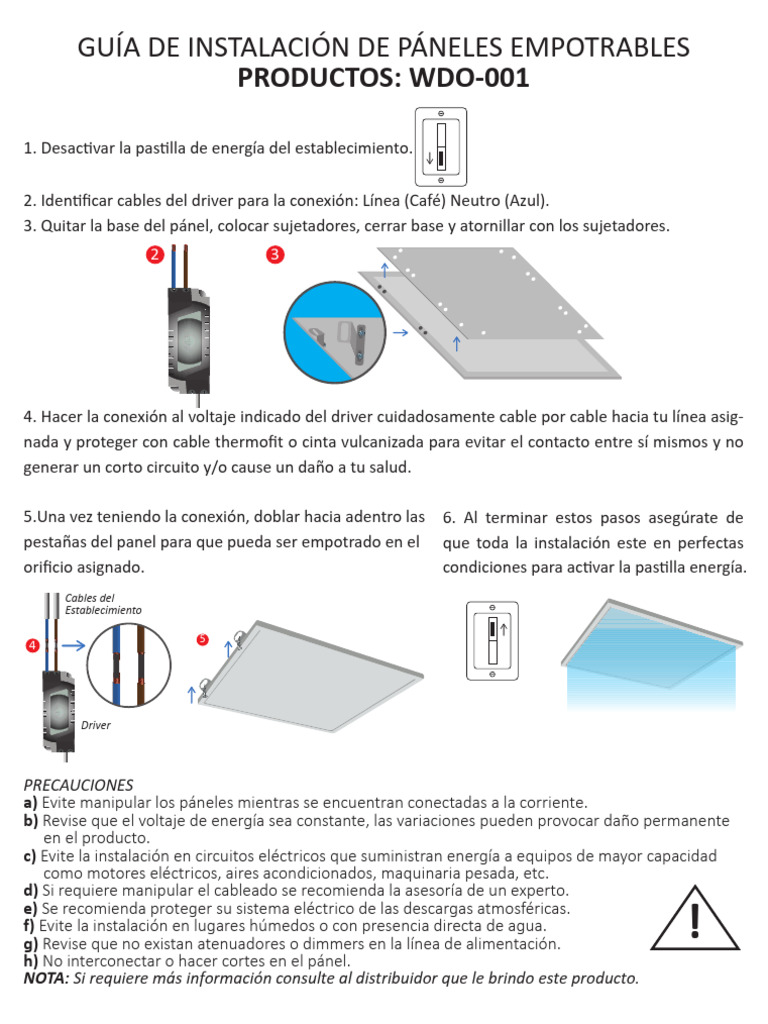 INSTRUCTIVO-PANEL-WDO-001-EMPOTRABLE-Carta | PDF