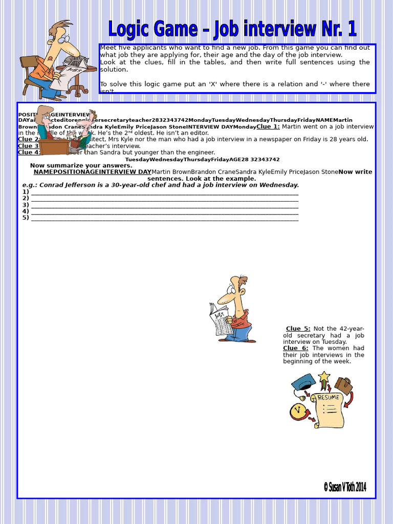 Logic Game Job Interview | PDF