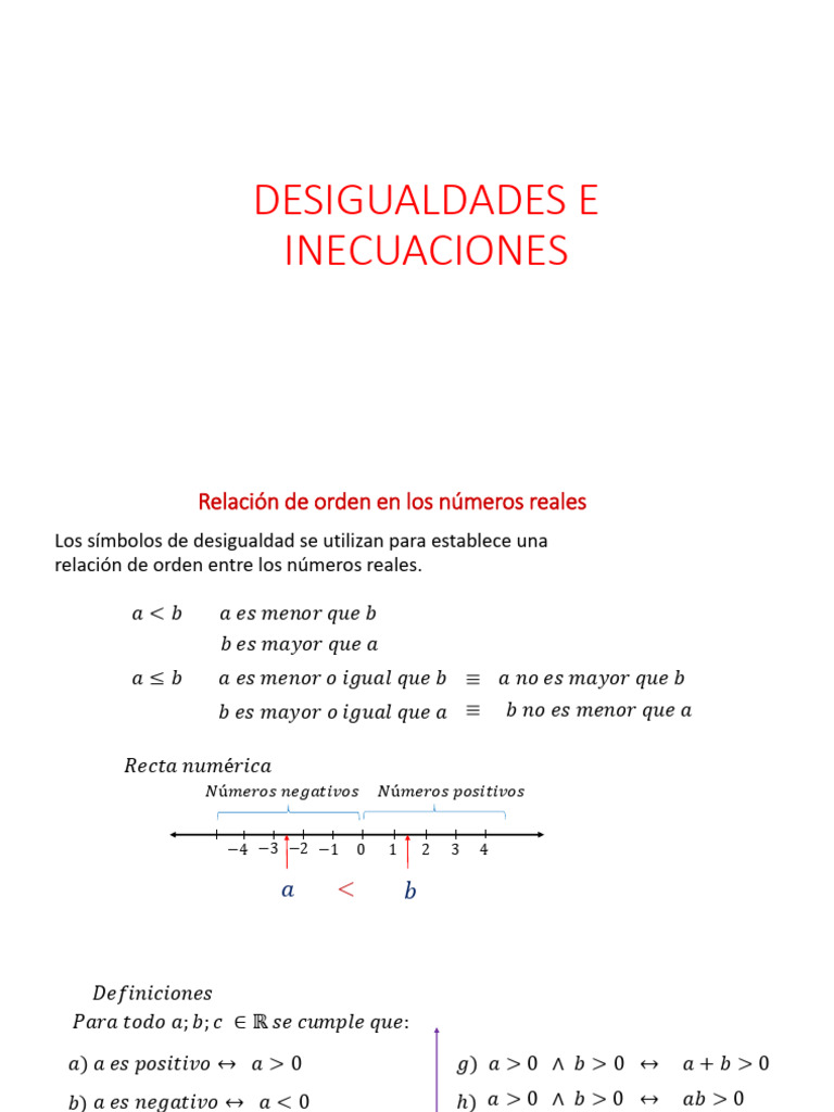 Teoria Desigualdades e Inecuaciones | PDF | Desigualdad (Matemáticas) | Jerga