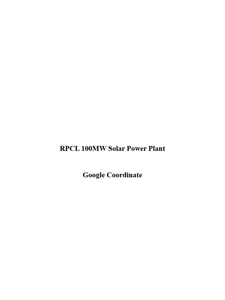 Survey Report From Chittagong To RPCL 100MW Solar Power Plant | PDF | Port | Transport