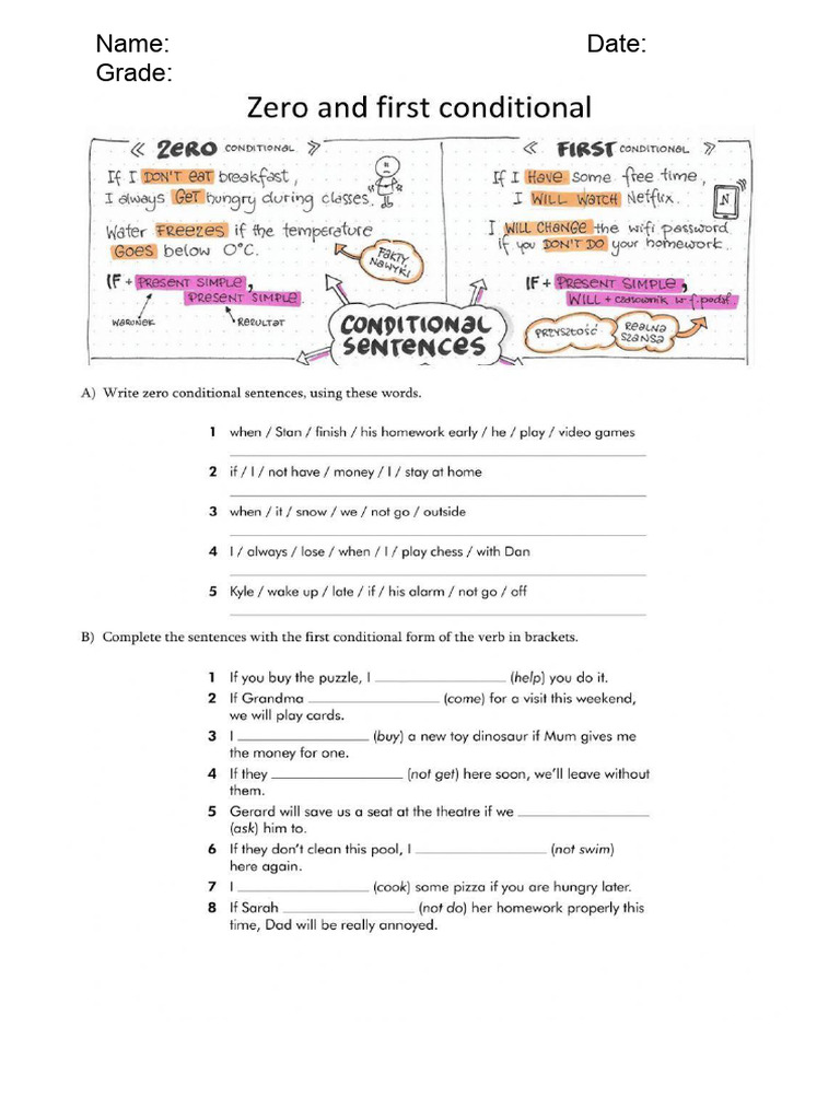 Zero and First Conditional | PDF