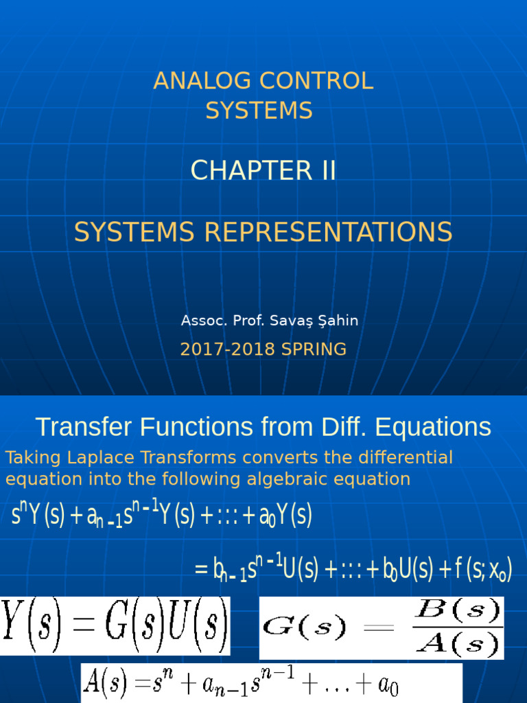 l3 Sys Rep Analog Control Ss | PDF | Control Theory | Laplace Transform
