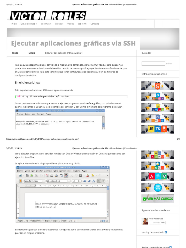 Ejecutar Aplicaciones Gráficas Via SSH | PDF | Servidor (Computación) | Red mundial