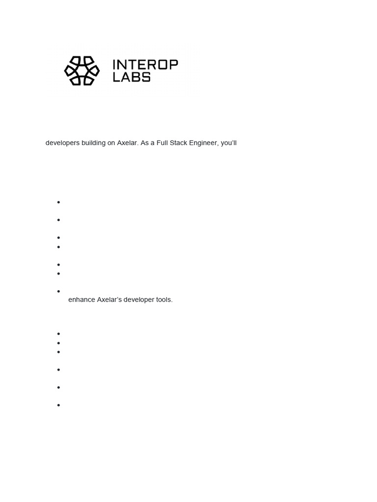 Interop Labs - Full Stack Engineer | PDF | Information Technology ...