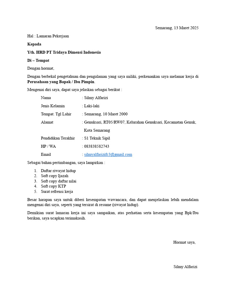 PT Tridaya Dimensi Indonesia - Crew Store | PDF