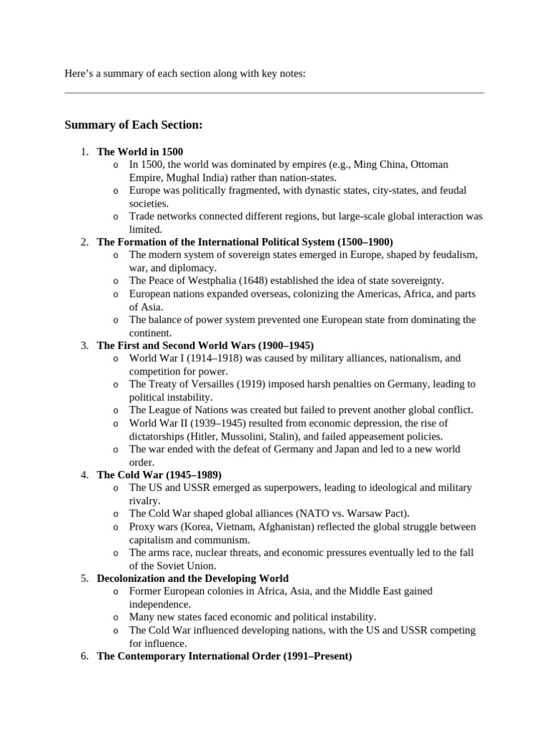 Global Political History: 1500-Present | PDF | Cold War | Globalization